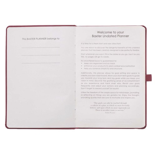 Undated Baxter Planner, Burgundy